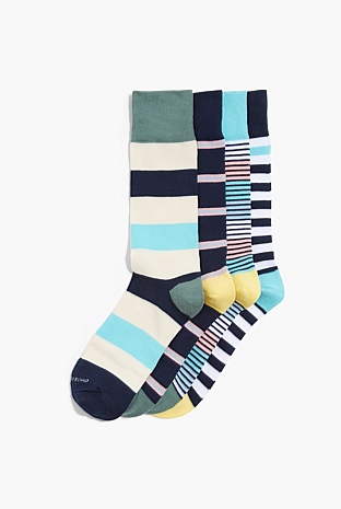 Multicolour Stripe Sock Pack of 4 - Socks | Country Road
