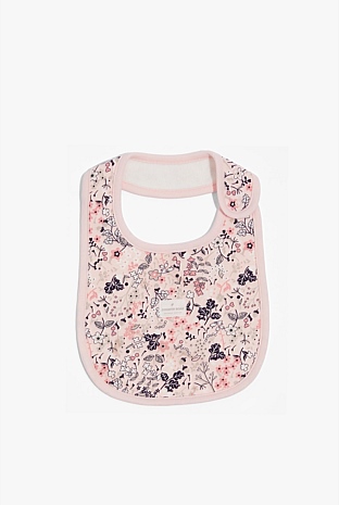 Pale Pink Organically Grown Cotton Floral Bib - Accessories | Country Road