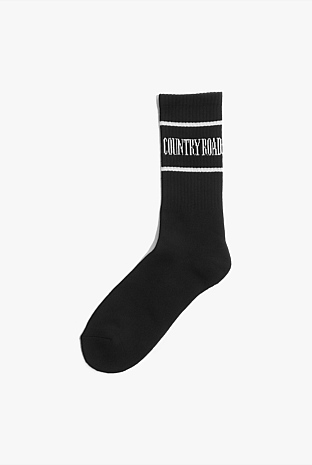 Black Branded Sock - Socks | Country Road