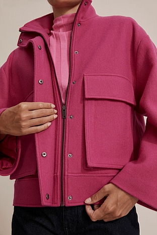 Fuchsia Felt Casual Jacket - Jackets & Coats | Country Road
