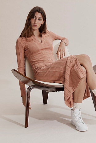 Barley Collared Rib Dress - Dresses | Country Road