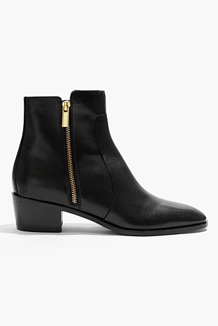 Black Leather Jackie Boot - Boots | Country Road