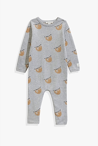 Light Grey Marle Unisex Sloth Knit Jumpsuit - Jumpsuits & Bodysuits ...