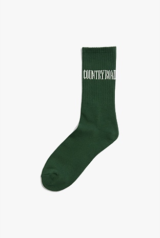 Washed Green Heritage Sock - Natural Fibres | Country Road