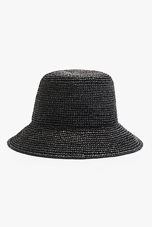 Black Raffia Bucket Hat - Hats, Scarves & Gloves | Country Road