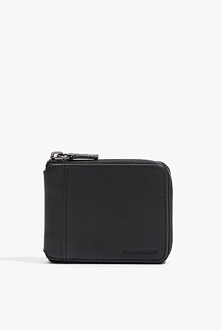 Black Leather Zip Around Wallet - Wallets & Leather Goods | Country Road