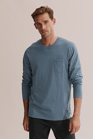 Washed Navy Slub T-Shirt - Natural Fibres | Country Road