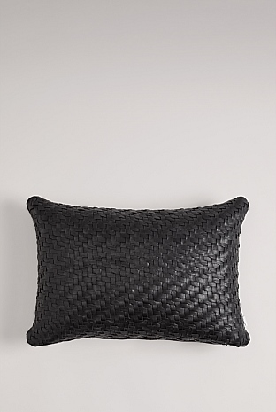 Black Elliott 35x50 Leather Cushion - Cushions | Country Road
