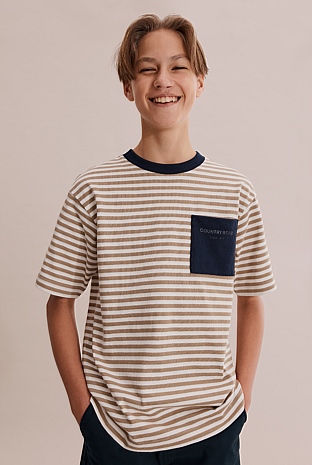 Teen Recycled Cotton Oversized Stripe T-Shirt - T-Shirts | Country Road