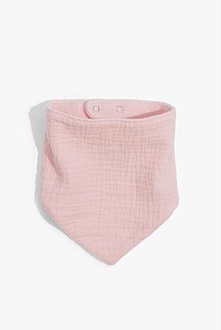 Pale Pink Organically Grown Cotton Crinkle Scarf Bib - Accessories ...