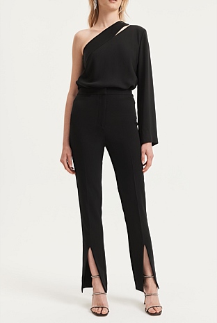 Black Slim Front Split Pant - Pants | Country Road