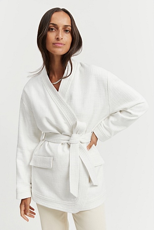 Antique White Stitch Detail Jacket - Work | Country Road