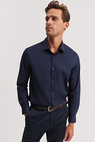 Ink Tailored Fit Poplin Stretch Shirt - Work | Country Road