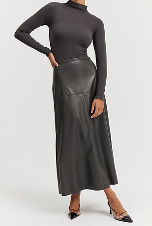 Charcoal Basque Detail Skirt - Skirts | Country Road