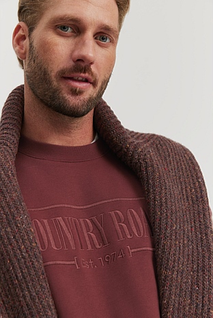 Claret Australian Cotton Heritage Sweat - Natural Fibres | Country Road