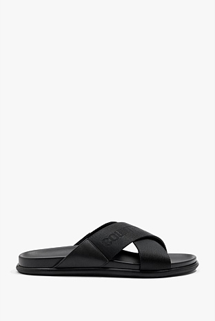 Black CR Webbing Slide - Thongs & Slides | Country Road