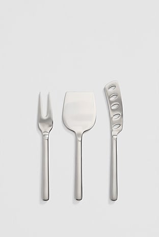 Brushed Steel Nolan Cheese Knife Set - Cutlery | Country Road