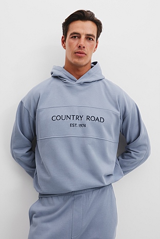 Steel Blue Towards Circularity Hooded Sweat - Sweats | Country Road