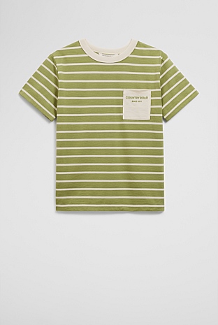 Pear Stripe Organically Grown Cotton Pocket T-Shirt - T-Shirts ...
