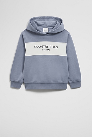 Steel Blue Hooded Sweat - Sweats | Country Road