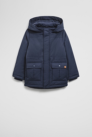Navy Longline Parka Jacket - Jackets & Coats | Country Road
