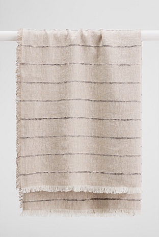 Natural Stripe Grove Linen Throw - Throws | Country Road
