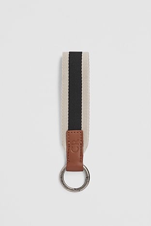 Black Striped Keyring - Bags | Country Road
