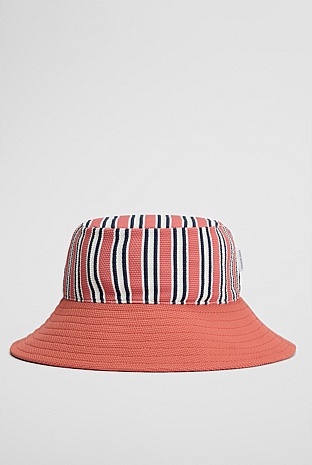 Faded Red Stripe Swim Bucket Hat - Swimwear | Country Road