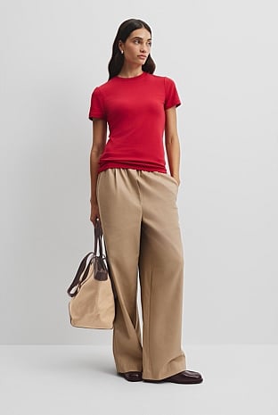 Garnet Australian Cotton Blend Fitted T-Shirt - T-Shirts & Tops ...