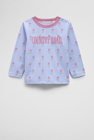 Bluebell Floral Australian Cotton Long Sleeve Heritage T-Shirt - New ...