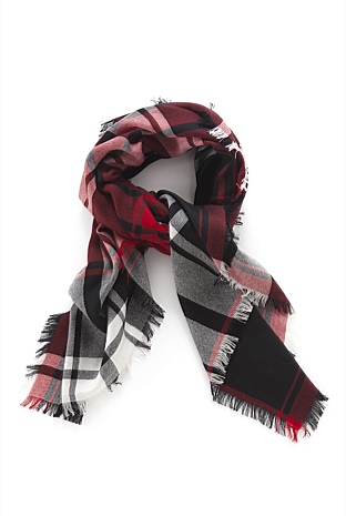 Red Check Wool Scarf - Accessories | Country Road