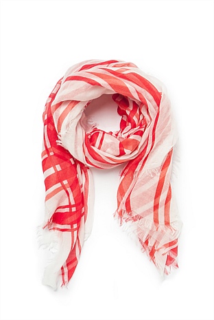 Vivid Red Check Print Scarf - Accessories | Country Road