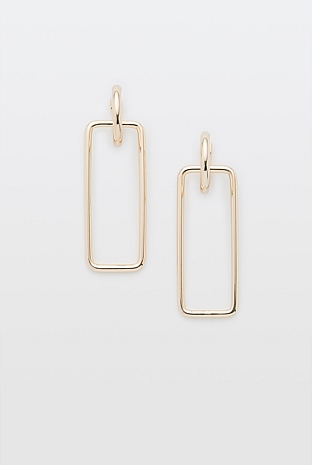 Gold Zara Rectangle Hoop - Earrings | Country Road