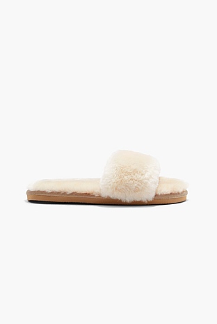 Sand Shearling Slide - Slippers | Country Road