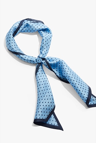 Periwinkle Blue Spot Scarf - Hats, Scarves & Gloves | Country Road