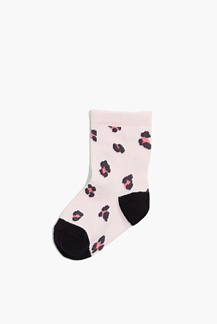 Pale Pink Leopard Sock - Accessories | Country Road