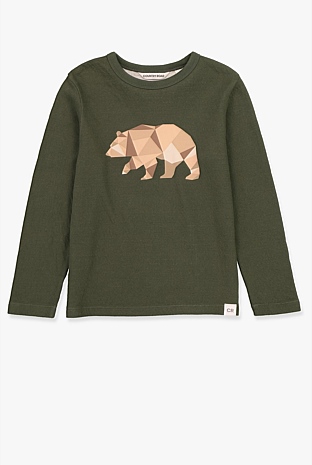 Hunter Green Geo Bear T-Shirt - T-Shirts | Country Road