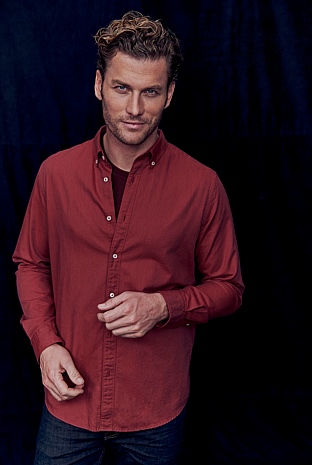Brick Red Regular Fit Twill Shirt - Casual Shirts | Country Road