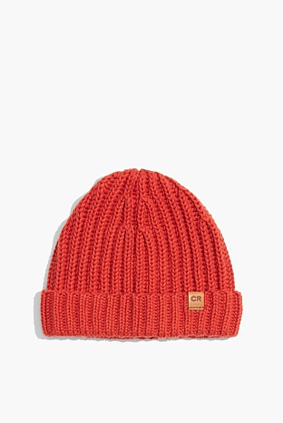 Red Rib Knit Beanie - Accessories | Country Road
