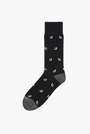 Black Mini Snail Sock - Socks | Country Road