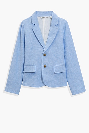 Pale Blue Linen Blazer - Jackets & Coats | Country Road