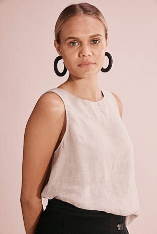 Flax Linen Tank - T-Shirts & Tops | Country Road