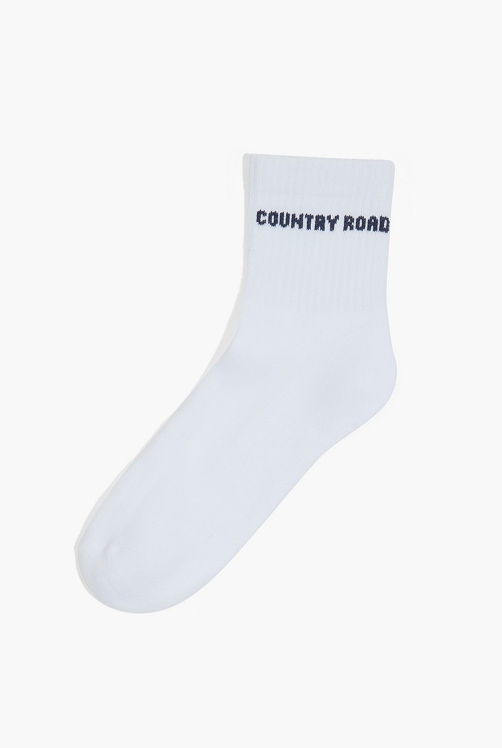 White Branded Quarter Crew Sock - Socks | Country Road