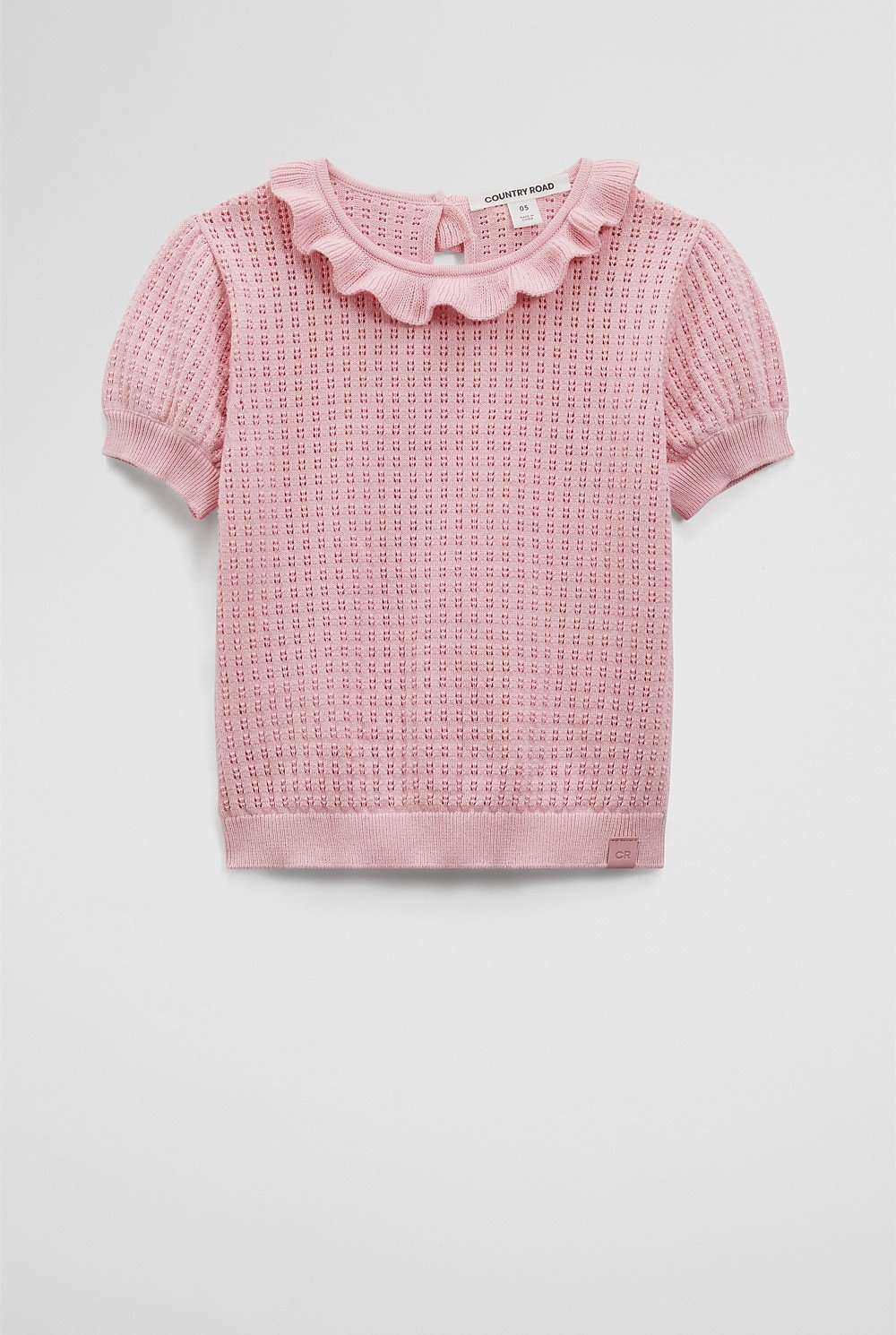 Playful Pink Frill Neck Knit Top - Knitwear | Country Road