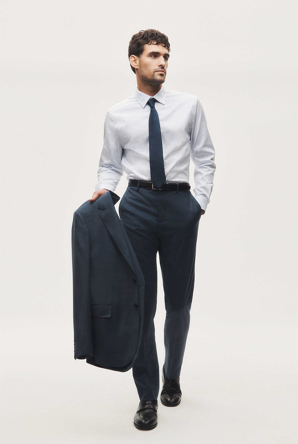 Navy Regular Wool Blend Pant - Work | Country Road