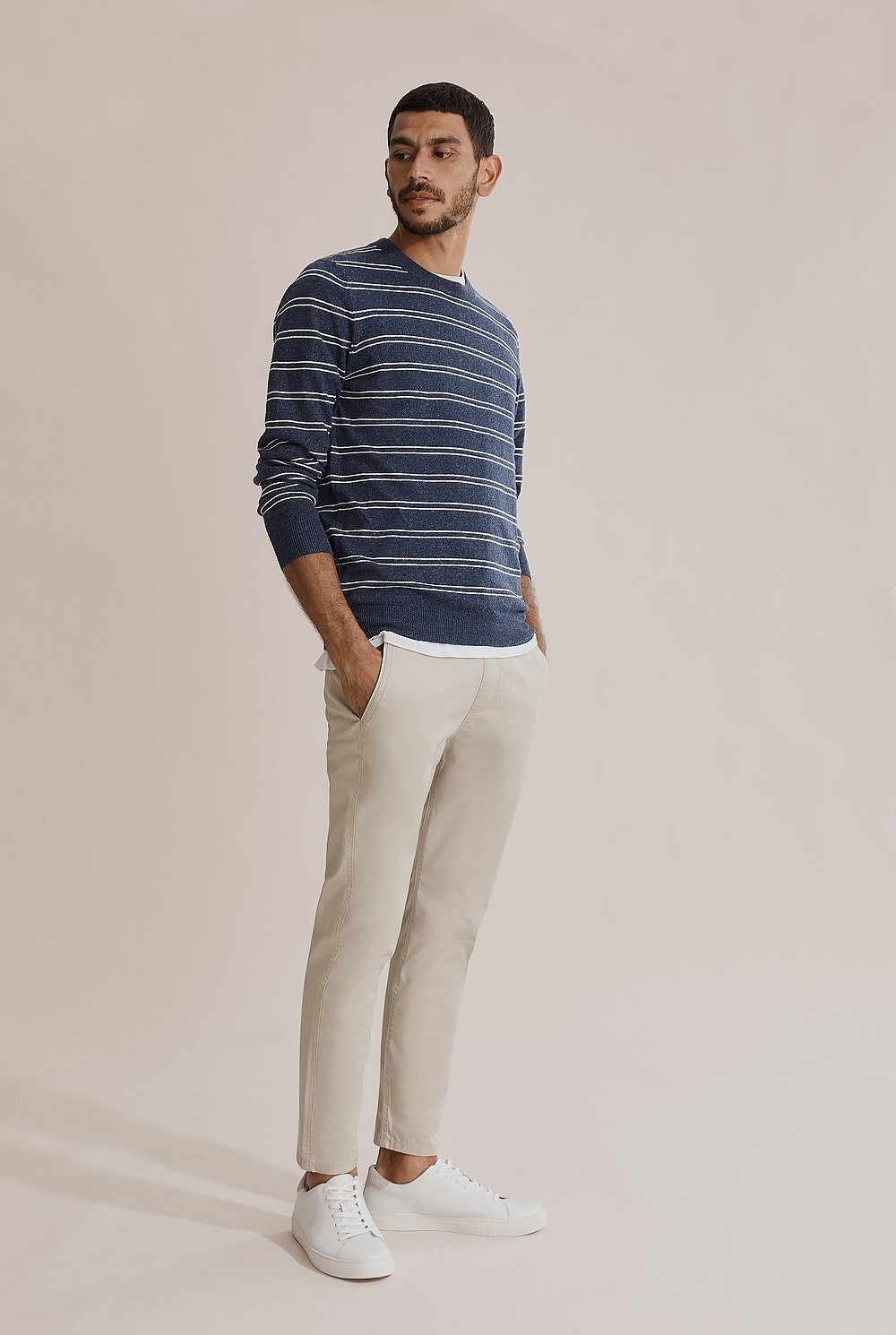 Navy Striped Crew Knit - Knitwear | Country Road