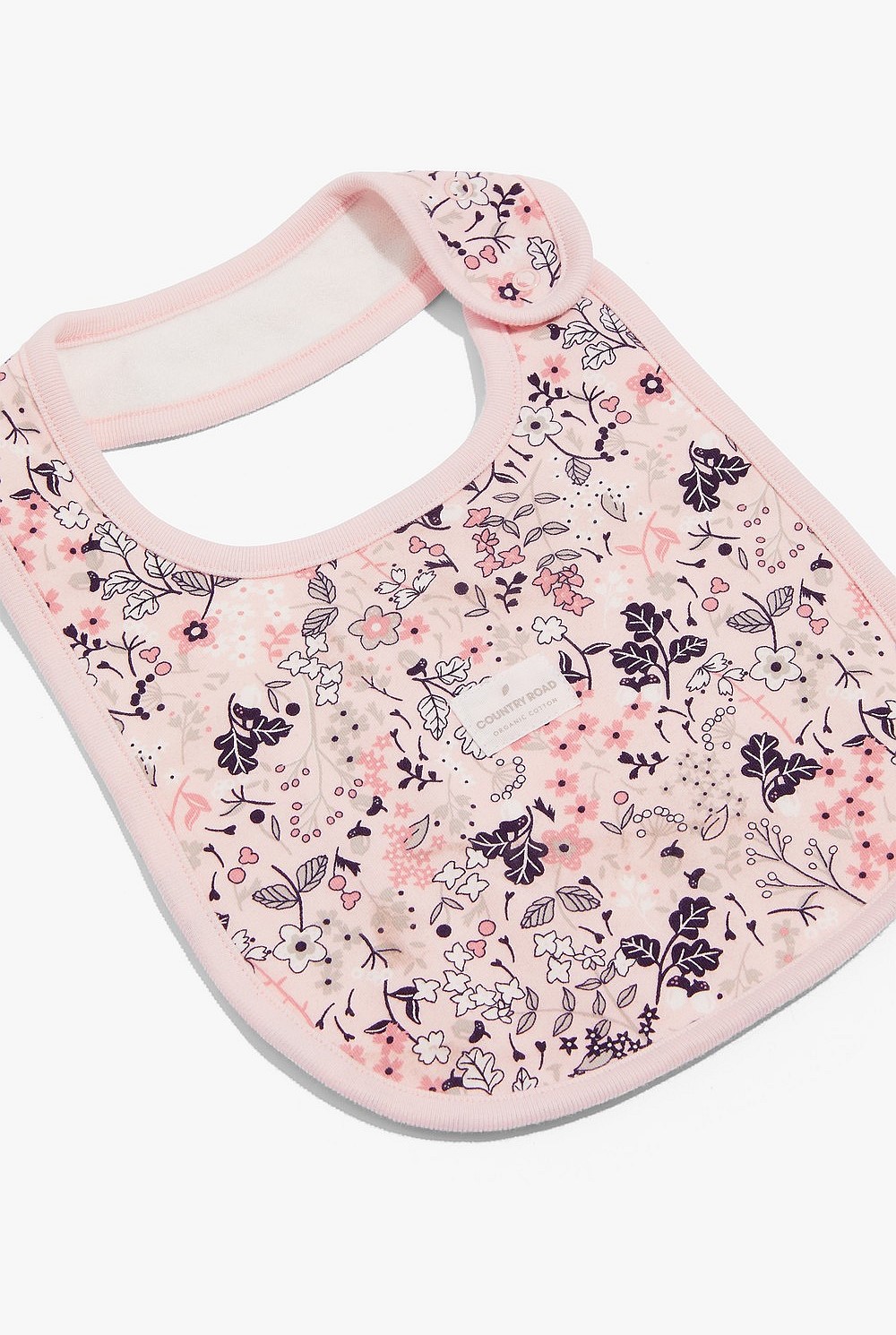 Pale Pink Organically Grown Cotton Floral Bib - Accessories | Country Road