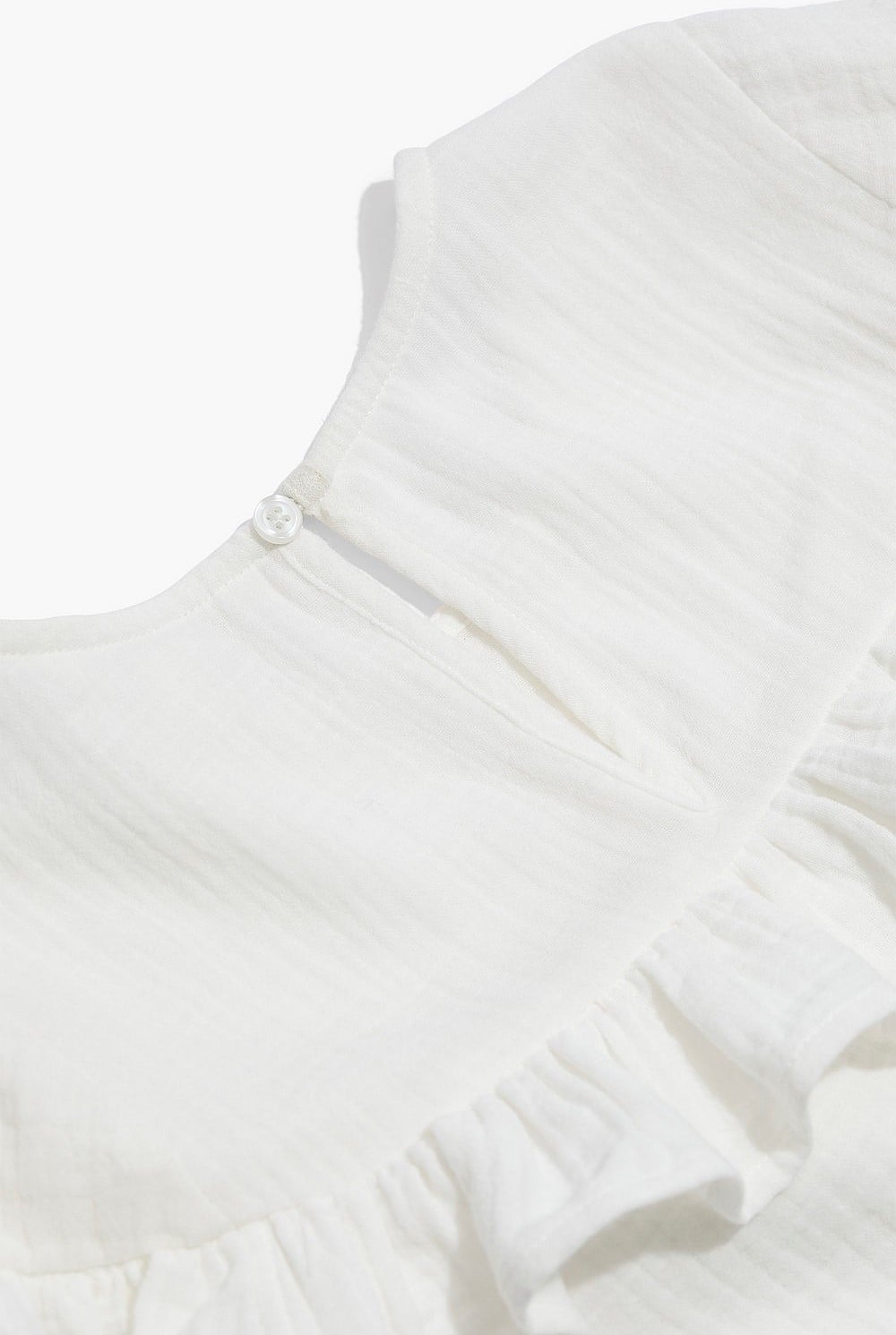 White Soft Frill Long Sleeve Shirt - Natural Fibres | Country Road