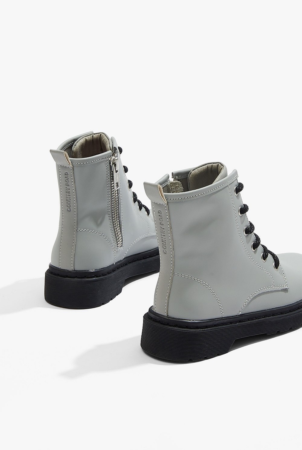 Pale Grey Lace Up Boot - Accessories | Country Road