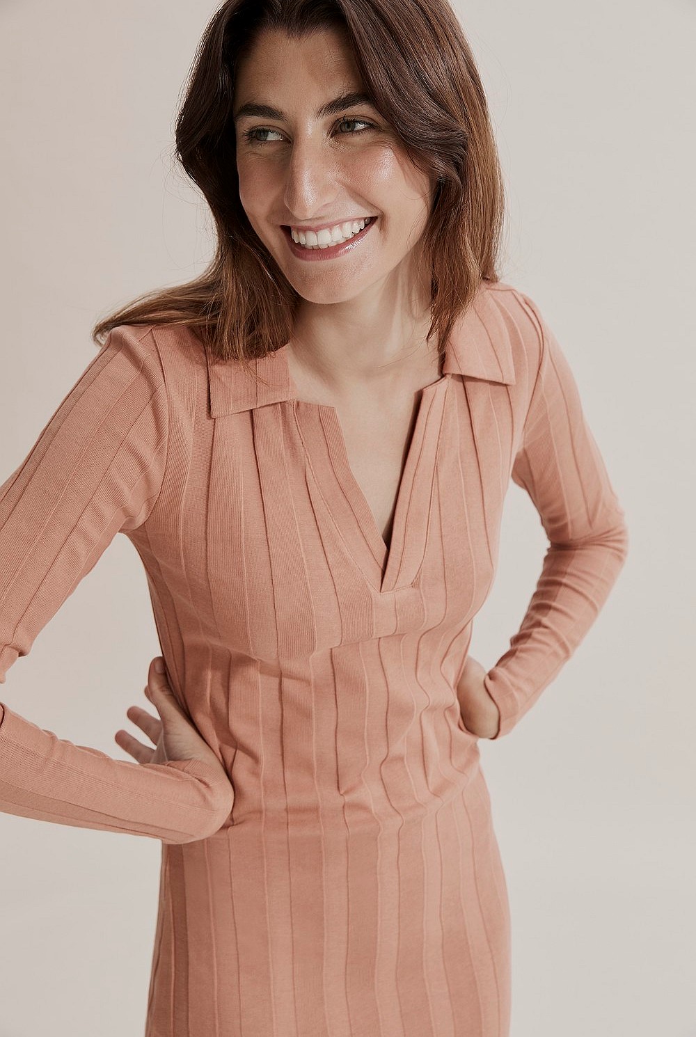 Barley Collared Rib Dress - Dresses | Country Road